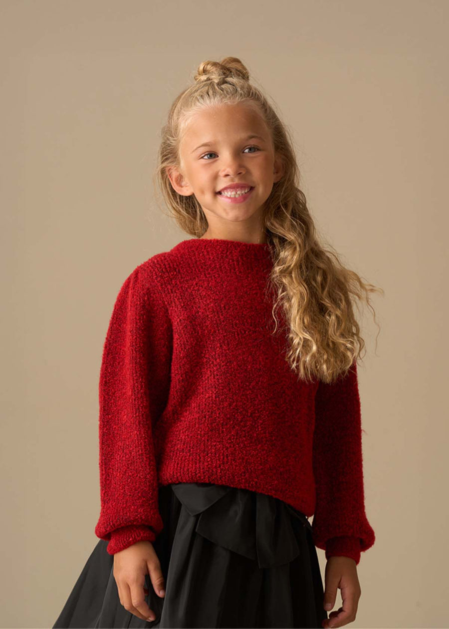 Angel & Rocket Girls Solid Red Cotton Sweaters