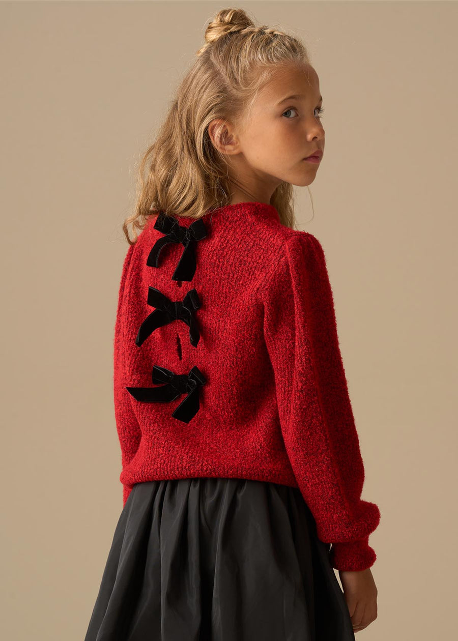 Angel & Rocket Girls Solid Red Cotton Sweaters