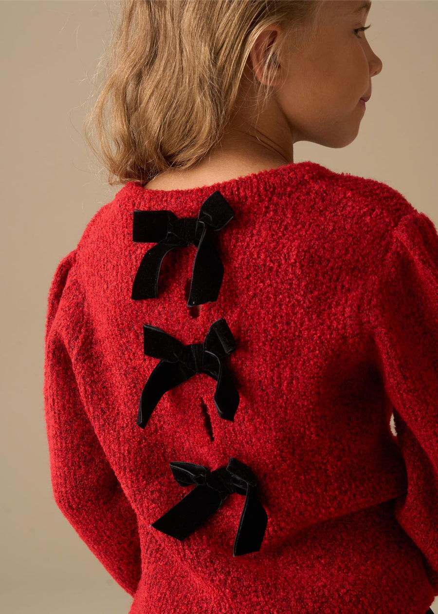 Angel & Rocket Girls Solid Red Cotton Sweaters