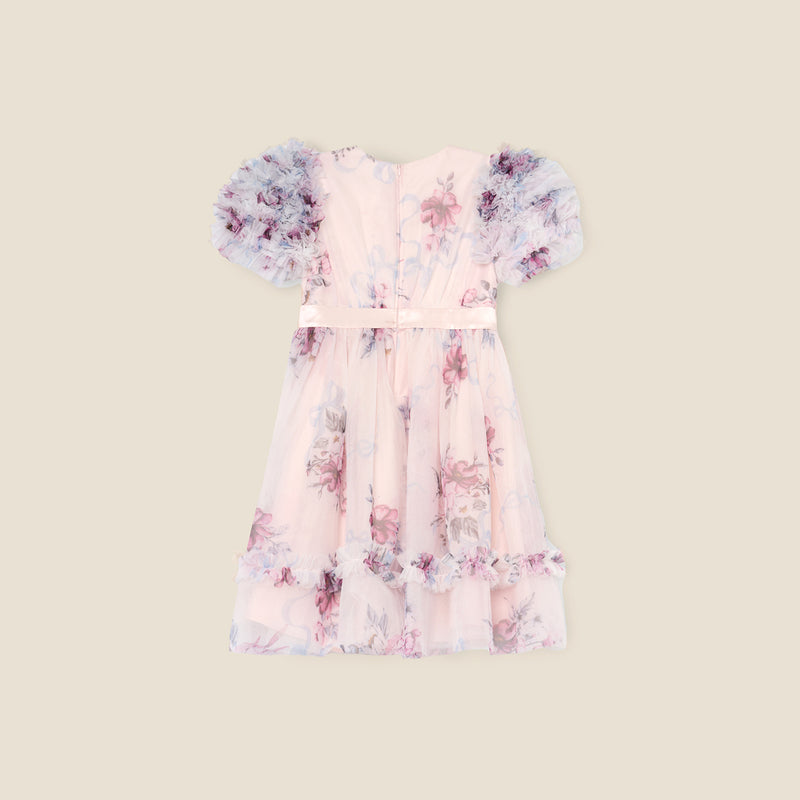 Angel & Rocket Girls Printed Pink Cotton Polyester Dresses