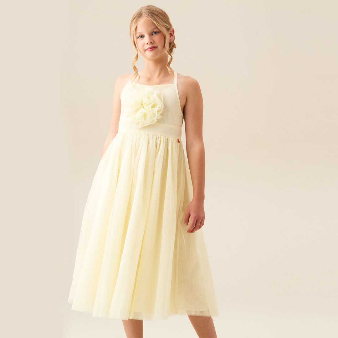 Angel & Rocket Girls Solid Yellow Smart Dress