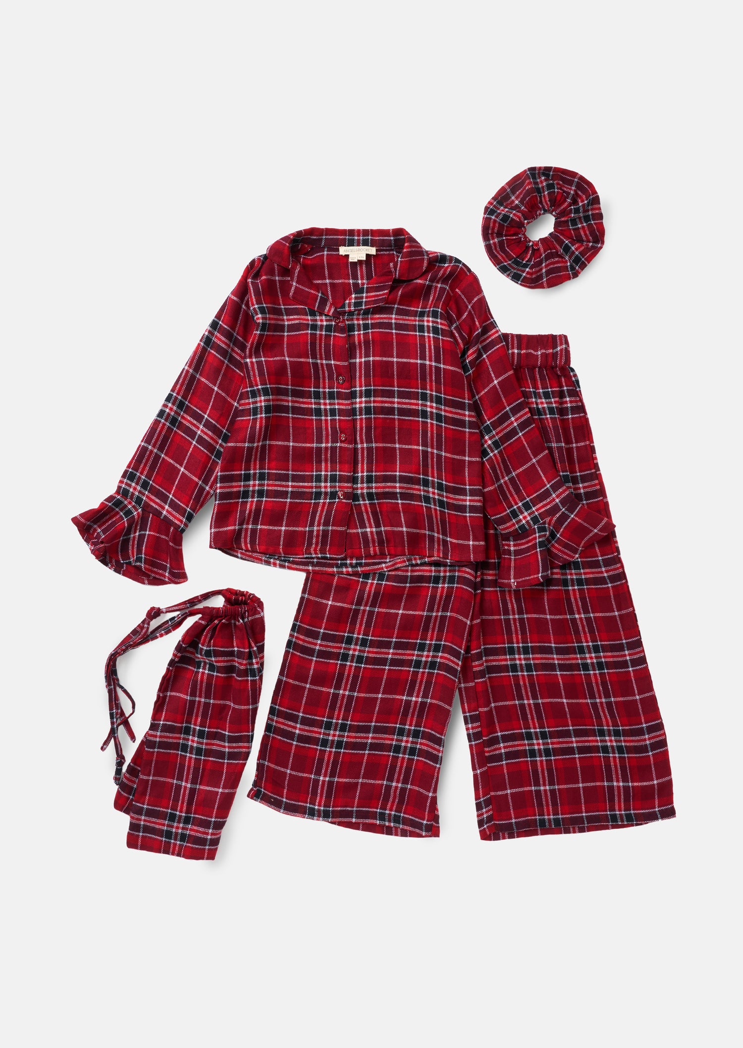 Angel & Rocket Girls Checked Red Clothing Set