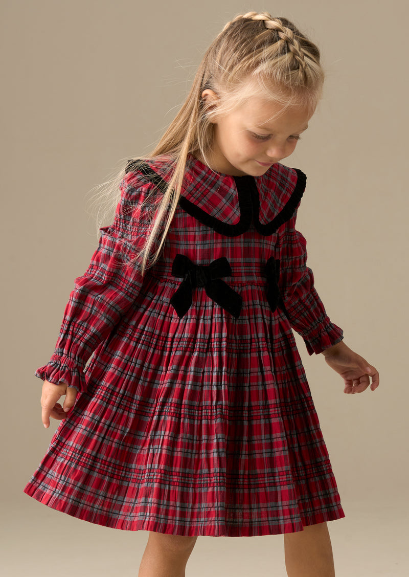 Angel & Rocket Baby Girls Red Checked Dresses