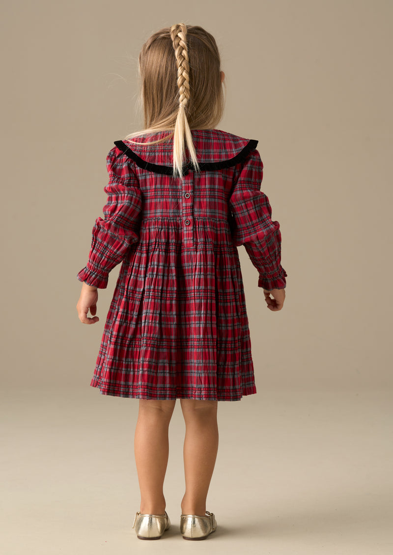 Angel & Rocket Baby Girls Red Checked Dresses