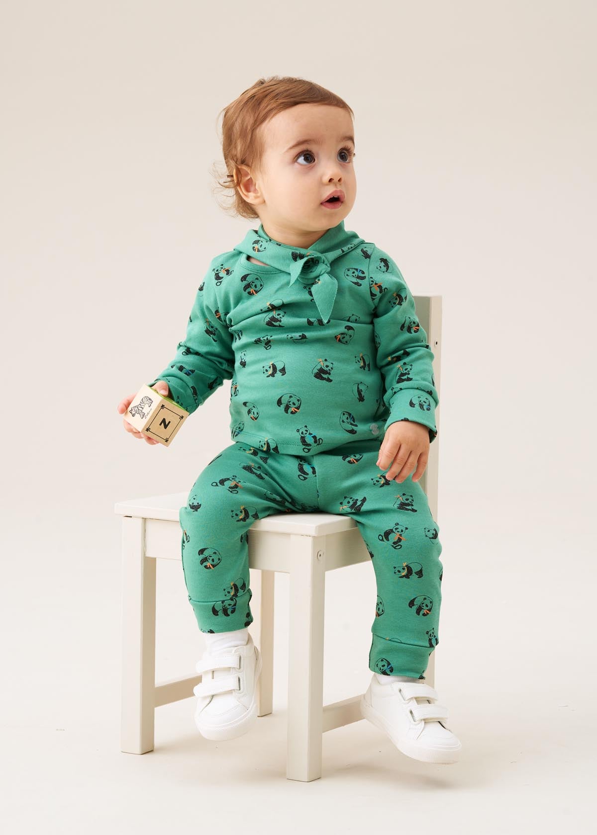 Angel & Rocket Baby Boys Printed Green Clothing Set